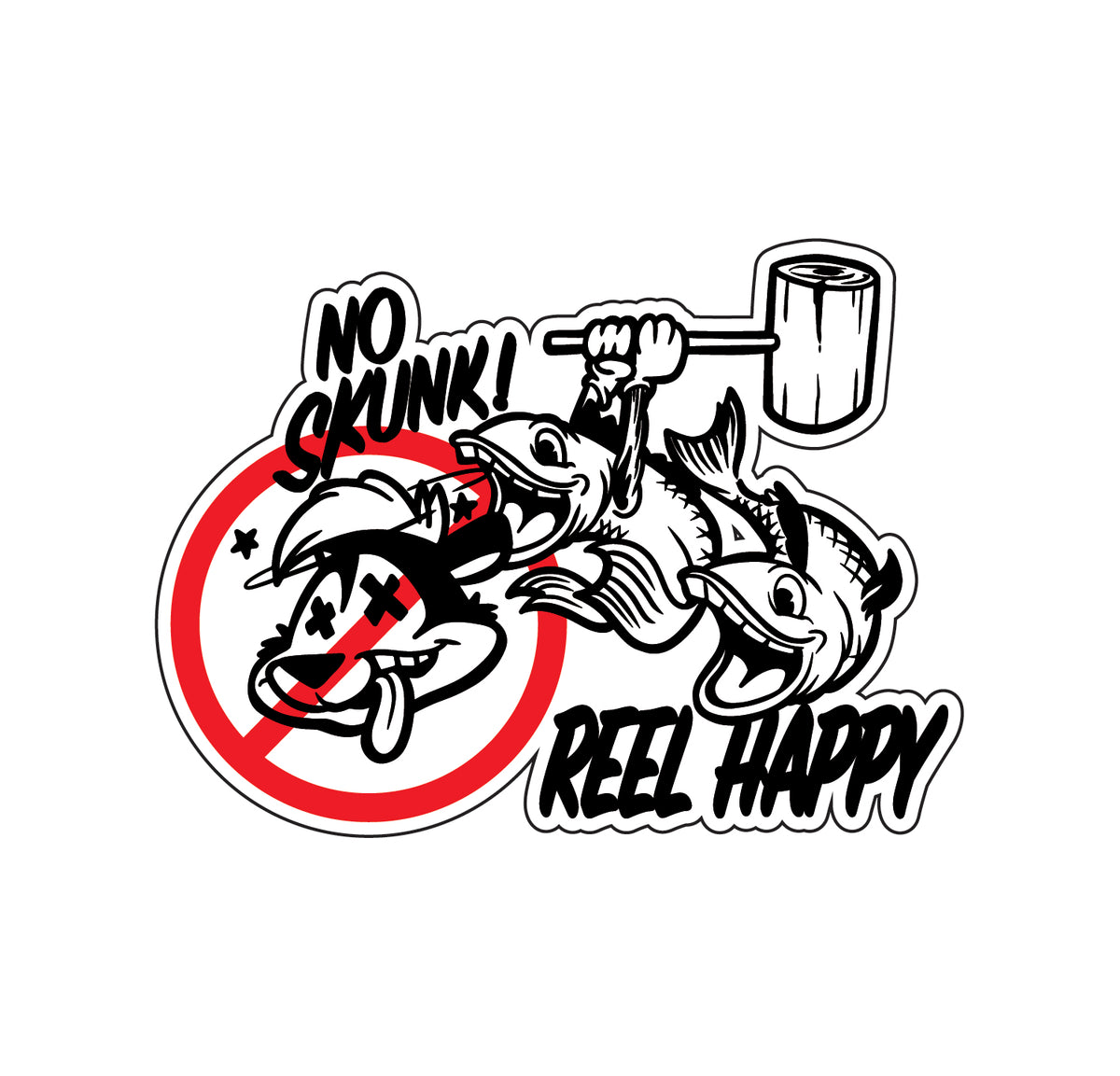 No Skunk Sticker – Reel Happy Co