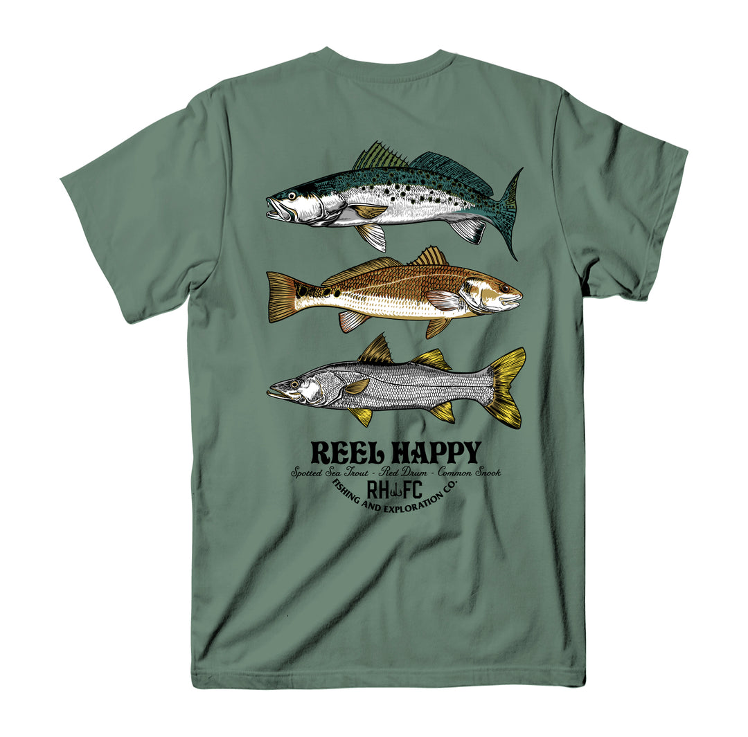 Gulf Stream Stack Tee - Sage – Reel Happy Co Gulf Stream Stack Tee - Sage – Reel Happy Co